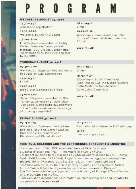 FAU invites to their annual conference: A New Order for Development ...